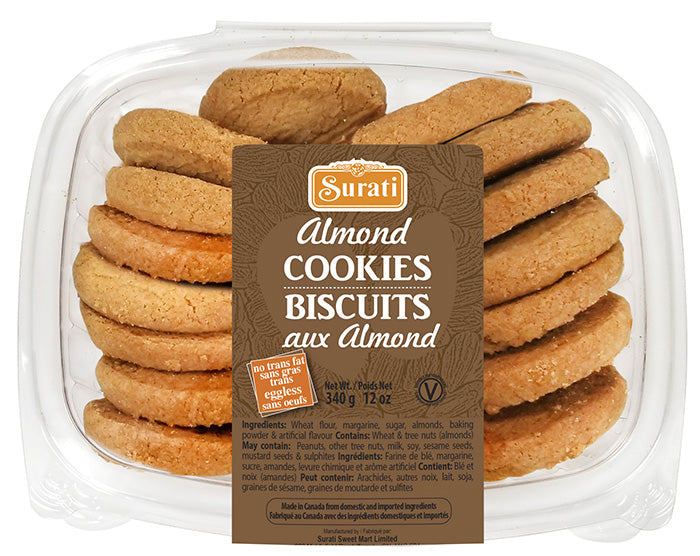 Almond Cookies - 340g – Surati Snacks - Buy Indian Snacks & Sweets